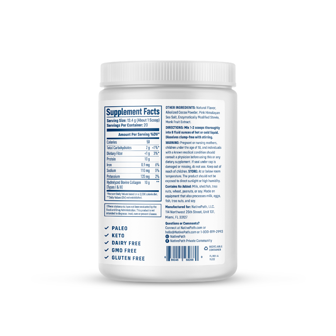 Chocolate Collagen Peptides – NativePath