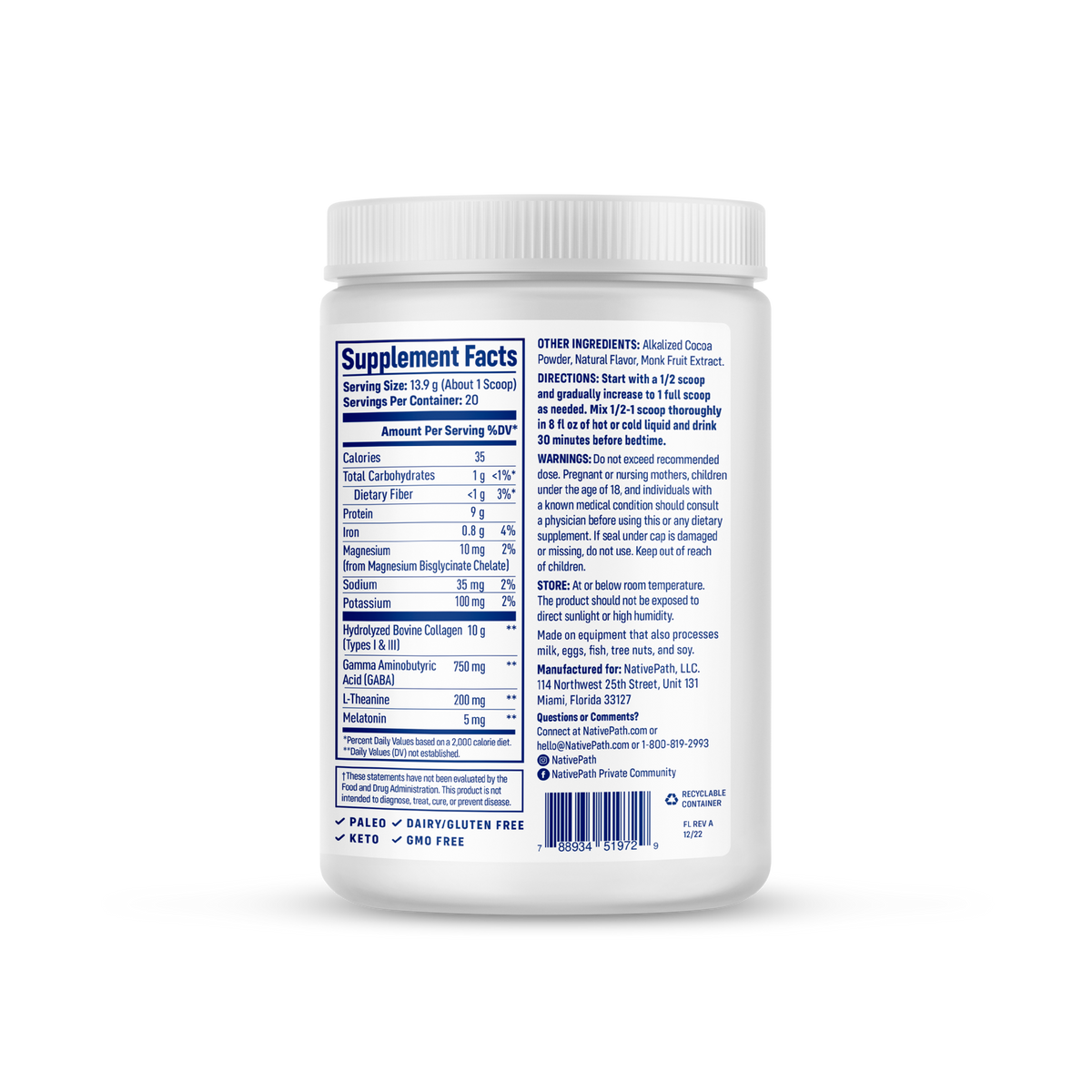 Chocolate Collagen PM – NativePath